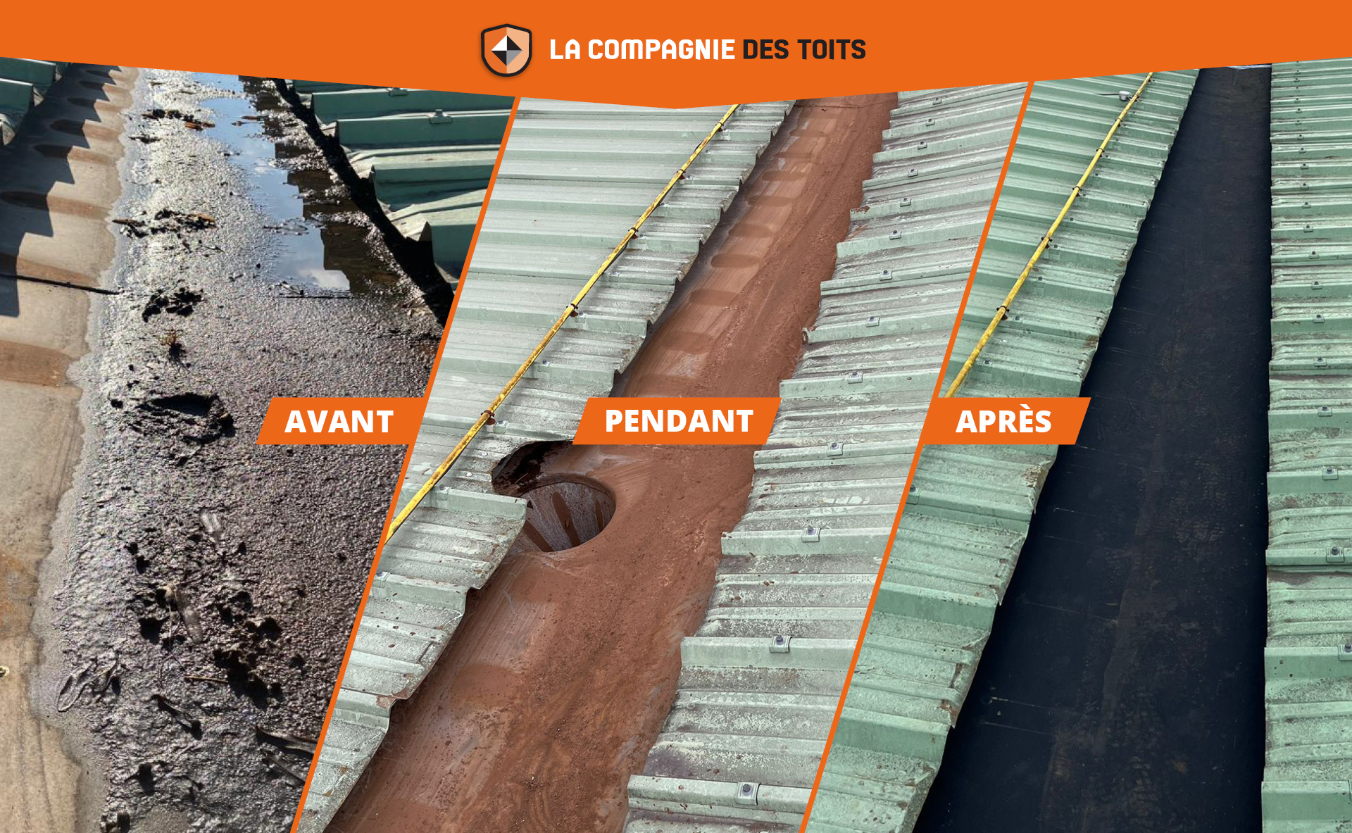 Réparation d’un chéneau en membrane EPDM à Heyrieux (38)