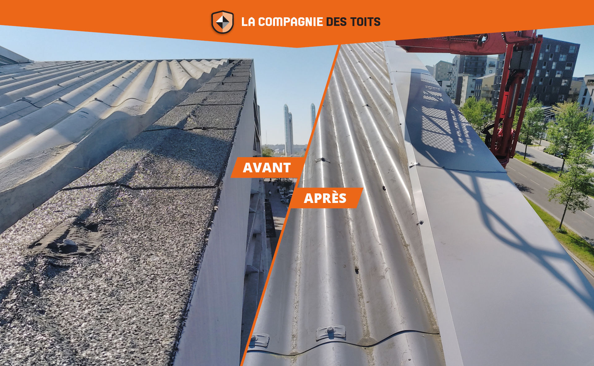 Réfection de l’étanchéité en rive sur une toiture en tôles d’acier ...